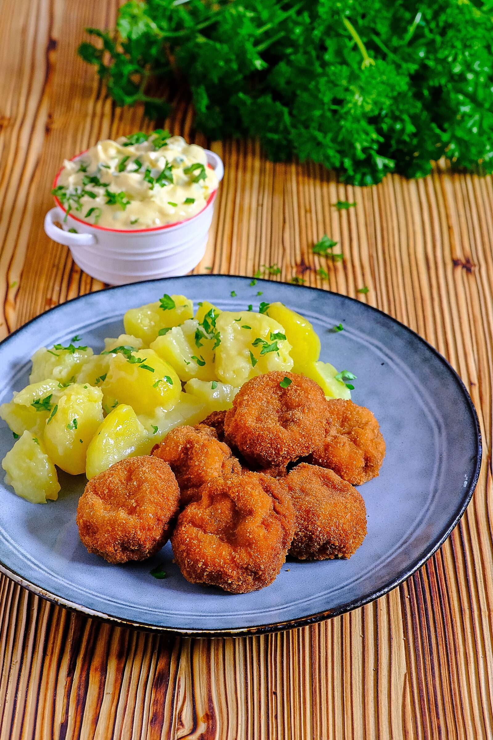 Recept - Smažené žampiony, brambory s máslem a tatarka | Trefa Supermarket